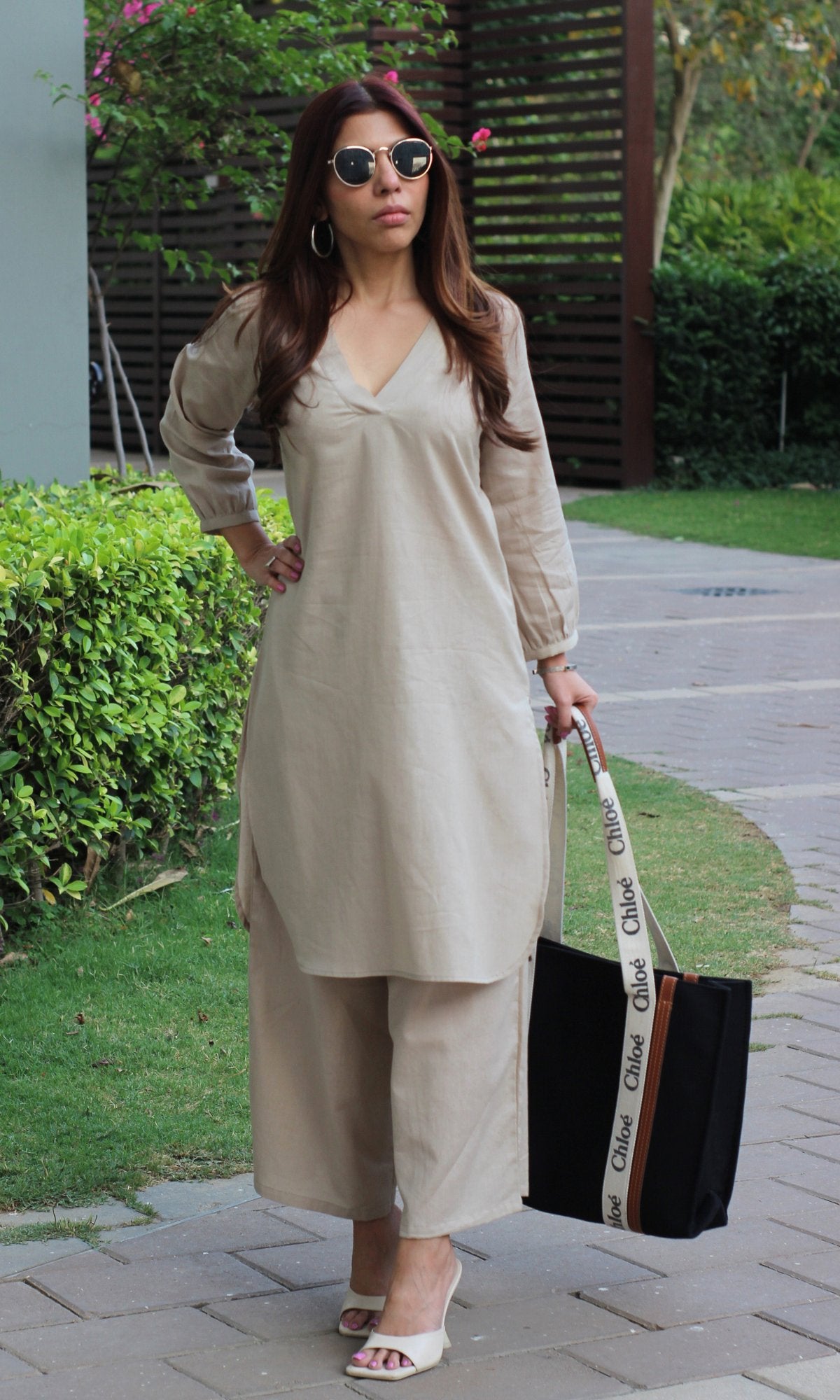 Cotton Flex Beige Coord Set – Baareeki