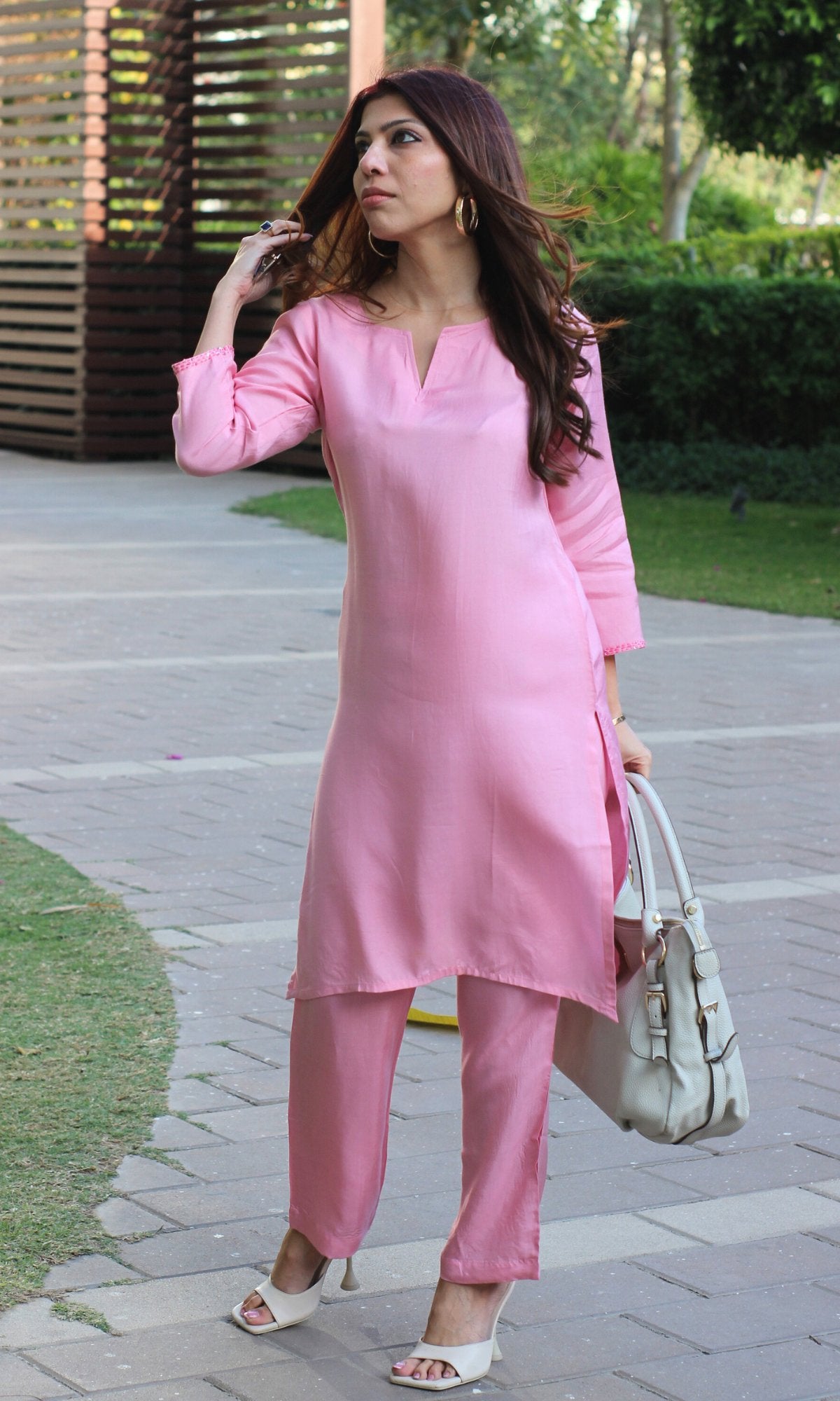 Modal Silk Pink Coord Set – Baareeki